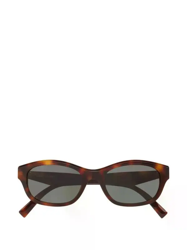Saint Laurent Rectangle Frame Sunglasses - Brown