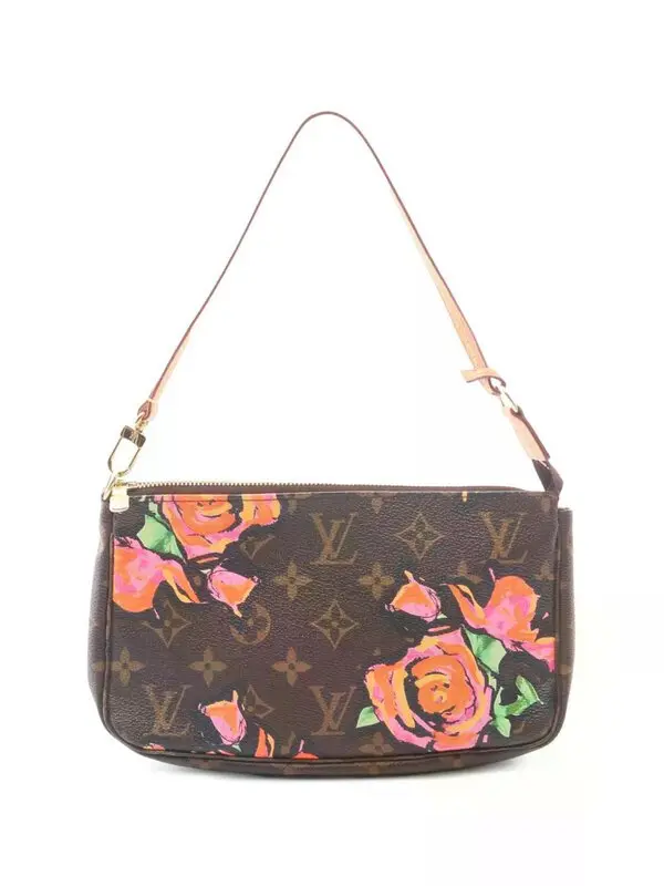 LOUIS VUITTON X Stephen Sprouse 2008 Pochette Accessories Monogram Rose Shoulder Bag - Brown