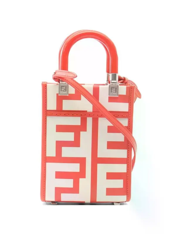 Fendi 2010s Mini Sunshine Shopper 2-way Tote Bag - Orange