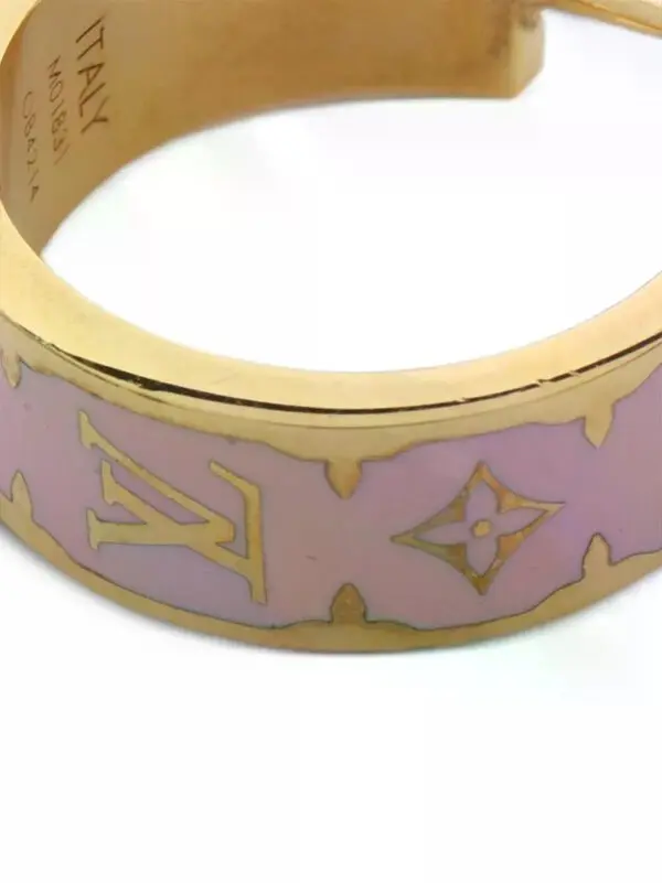 LOUIS VUITTON Nanogram Enamel Hoop Earrings