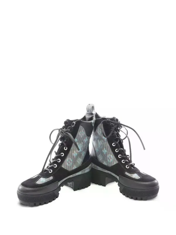 LOUIS VUITTON 2019 Laureate Line Monogram Platform Boots