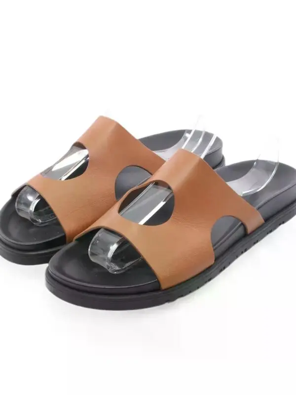 Hermès Cut-out Leather Sandals