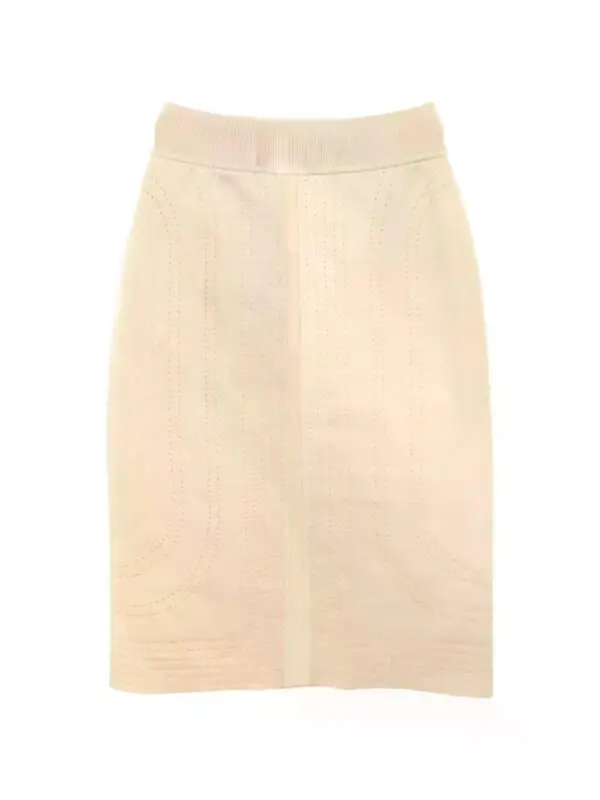 Hermès Openwork Knit Fitted Skirt
