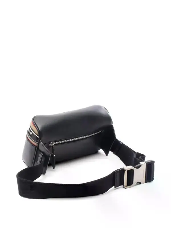 Burberry Striped Trim Leather Belt Bag