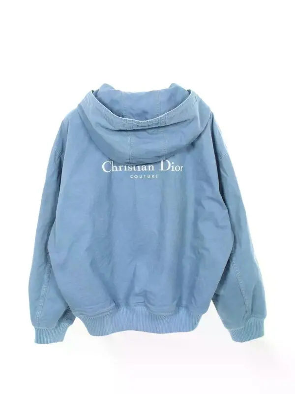 Dior Embroidered Logo Denim Jacket - Blue