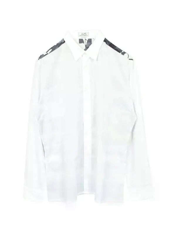 Hermès 2010s Serie Button Back-print Shirt