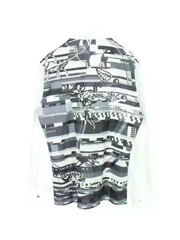 Hermès 2010s Serie Button Back-print Shirt