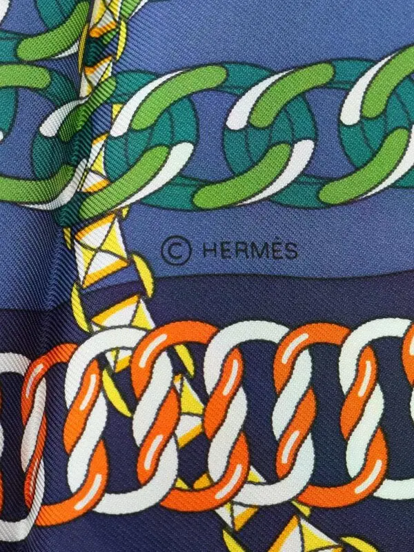 Hermès Carré 90 "réaction En Chaînes" Scarf
