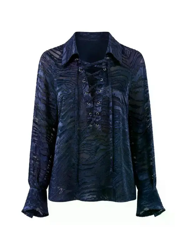 Barbara Bui Lace-up Blouse - Blue