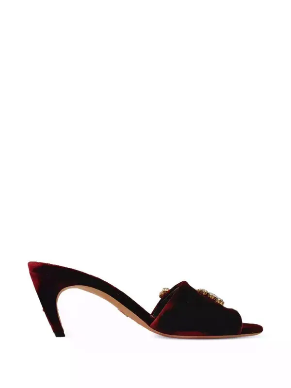 Dior Soul Swarovski Rhinestone Mules - Red