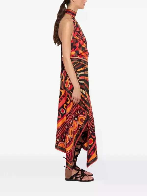 Emilio Pucci Silk Twill Soleil Print Skirt
