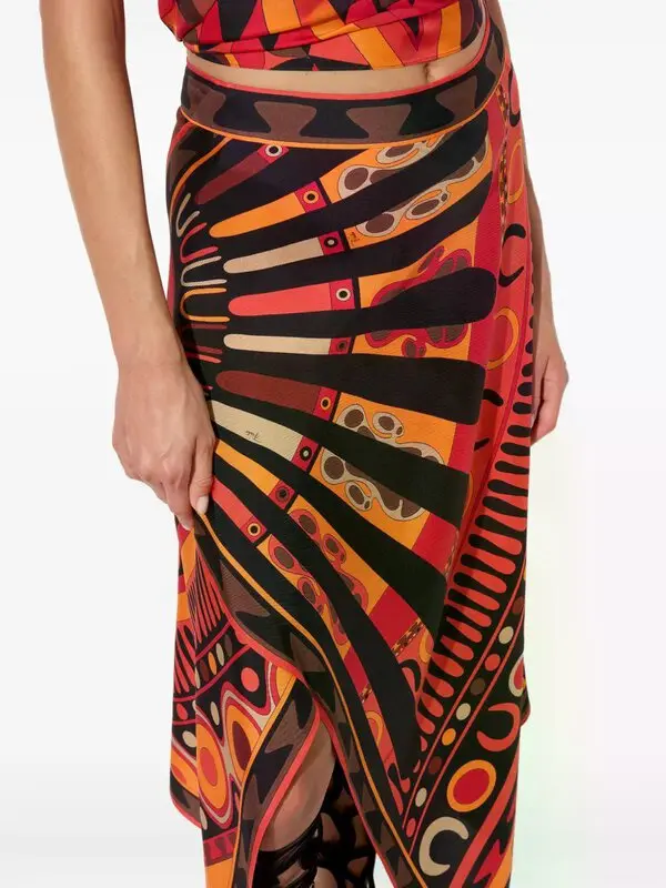 Emilio Pucci Silk Twill Soleil Print Skirt