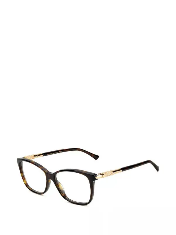 JIMMY CHOO Crystal-embellished Rectangle-frame Glasses