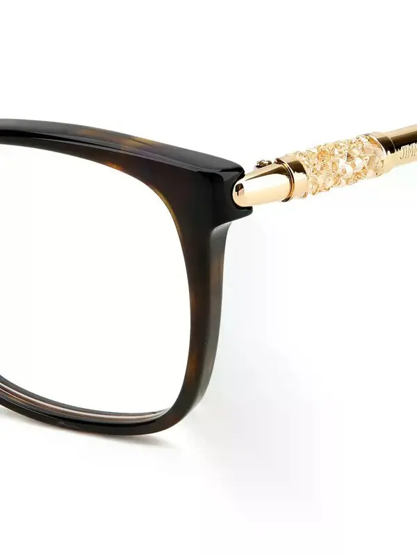 JIMMY CHOO Crystal-embellished Rectangle-frame Glasses