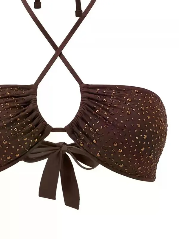 Guess Embellished Halterneck Bikini Top & Briefs