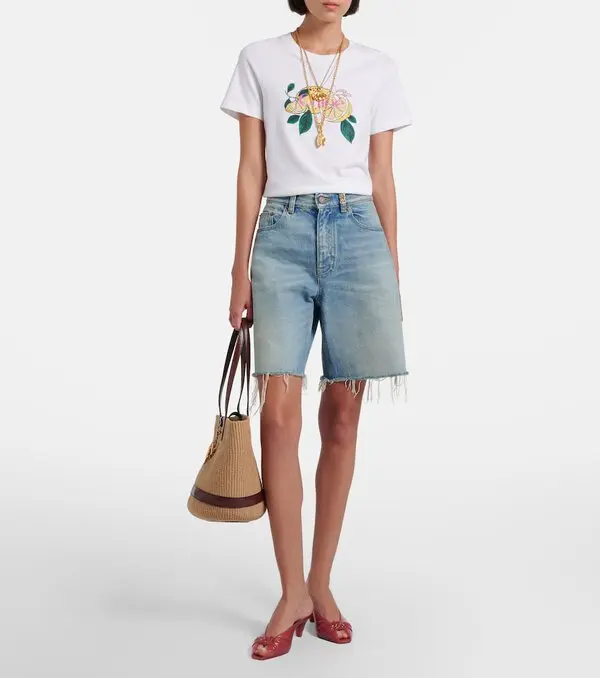 Chloé Faded Denim Shorts
