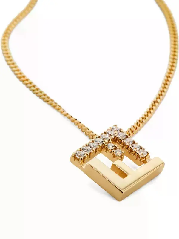 Fendi Forever Crystal-embellished Ff Motif Necklace