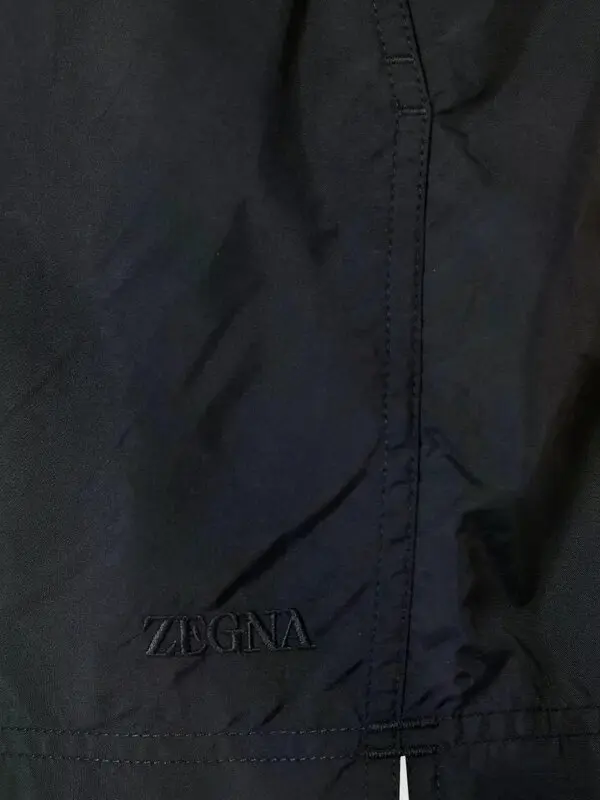 Zegna Navy Drawstring Waistband Swim Shorts