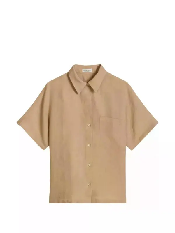 Marc O'polo Chest Patch Pocket Short Sleeve Blouse - Neutrals