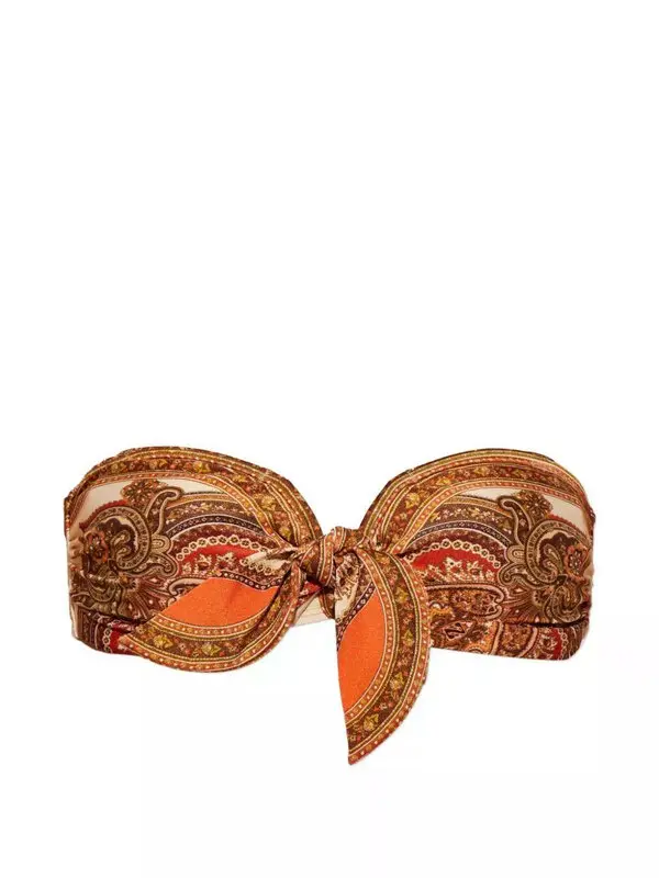 Zimmermann Mahon Paisley-print Bikini Top - Orange
