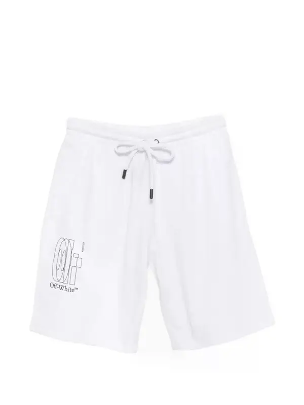 Off-White Drawstring Shorts With Arrows Print
