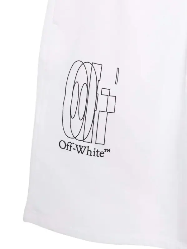 Off-White Drawstring Shorts With Arrows Print