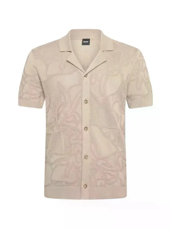 BOSS Jacquard-knit Short-sleeve Polo Shirt