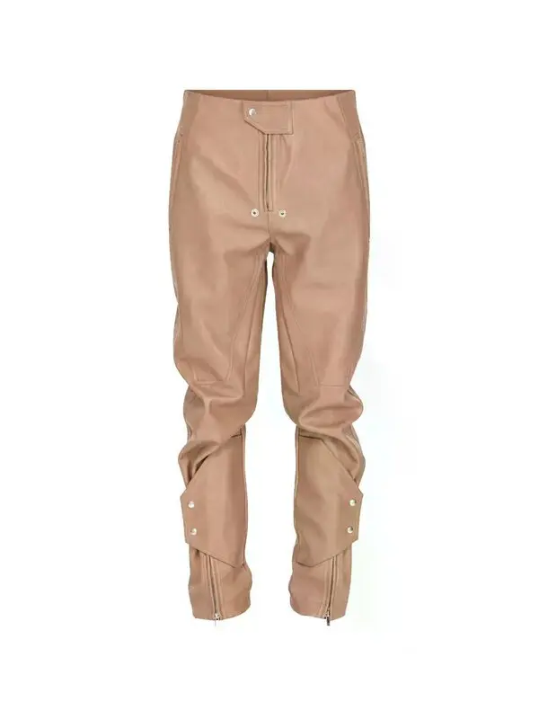 Rick Owens Belted Leather Trousers - Neutrals