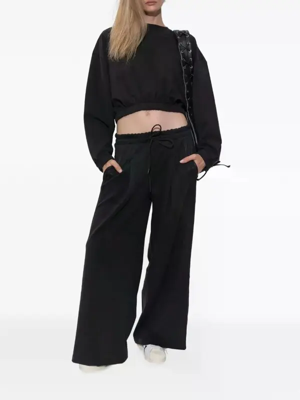 Adidas Logo Embroidered Cropped Sweatshirt