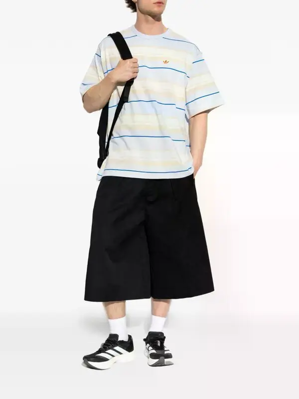 Adidas Striped Logo-embroidered T-shirt