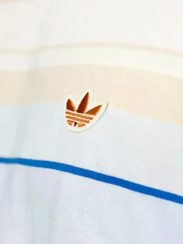 Adidas Striped Logo-embroidered T-shirt
