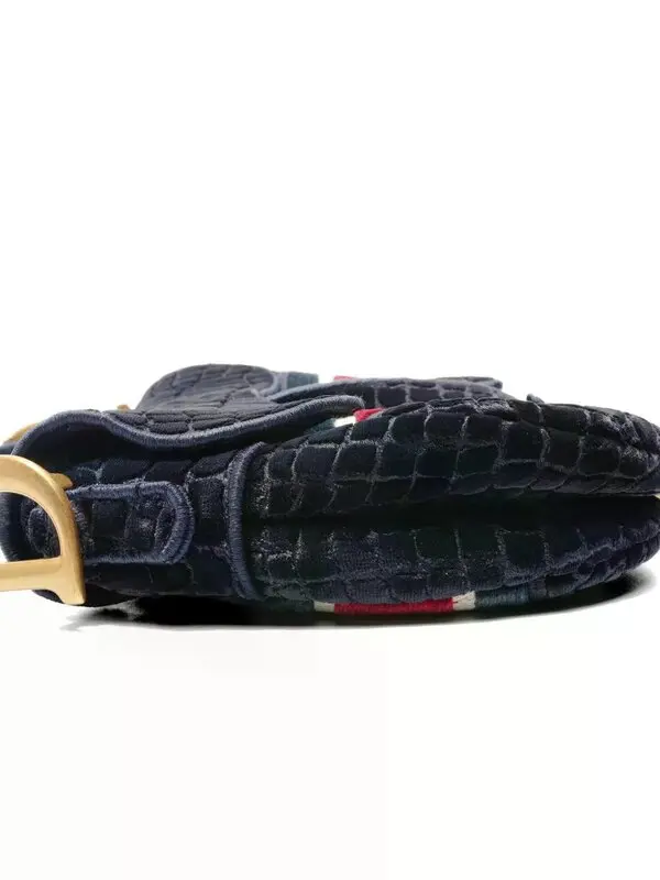 Dior 1999-2003 Saddle Crocodile-effect Shoulder Bag
