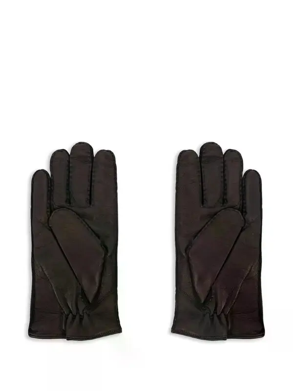 Orciani Stitched Detail Leather Gloves - Brown