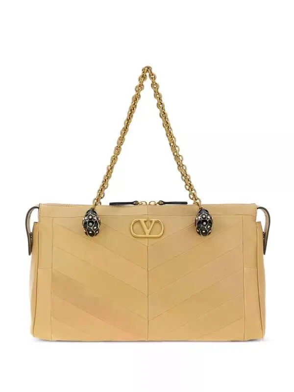 Valentino Garavani Medium Vlogo Signature Quilted Tote Bag - Neutrals