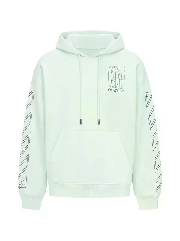 Off-White Outline Double Arrow Skate Hoodie - Green