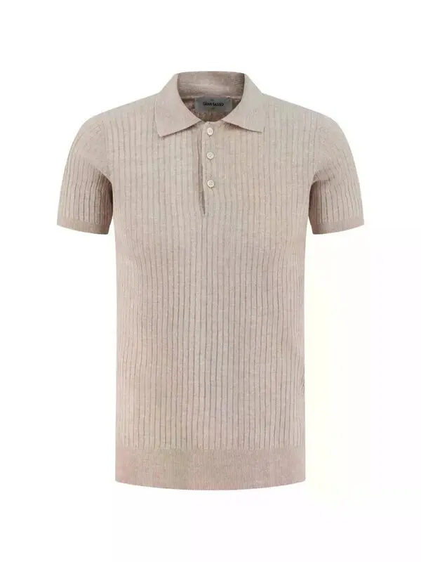 GRAN SASSO Ribbed-knit Polo Shirt