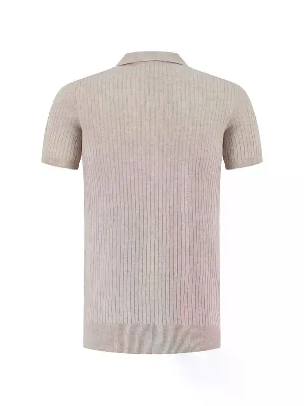 GRAN SASSO Ribbed-knit Polo Shirt