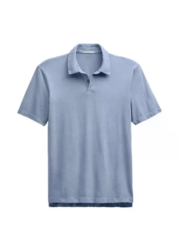 JAMES PERSE Suede-effect Jersey Polo Shirt - Blue