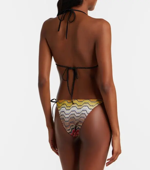 Missoni Metallic Zigzag Triangle Bikini