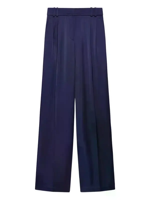 Another Tomorrow Pleated Satin Trousers