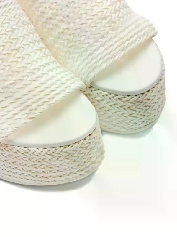 Casadei 80mm Woven Heeled Mules