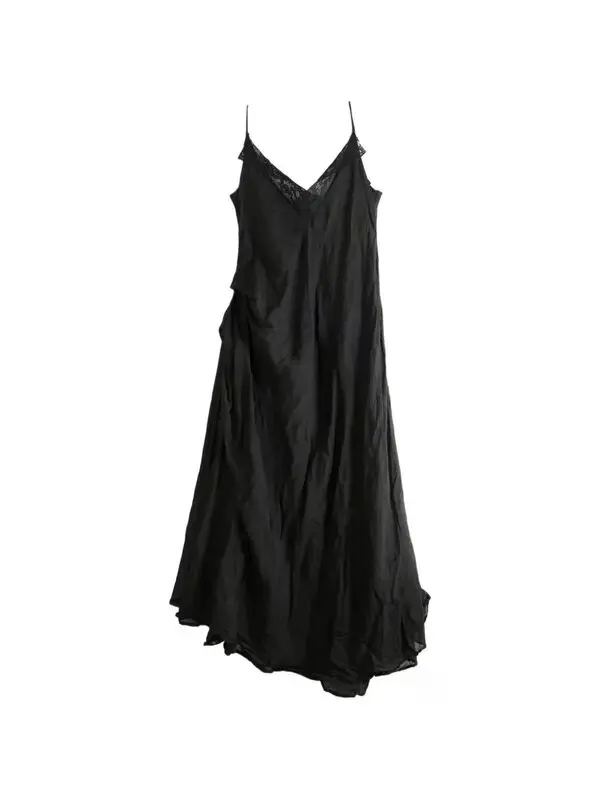 MARC LE BIHAN Lace-trim Gathered Dress - Black