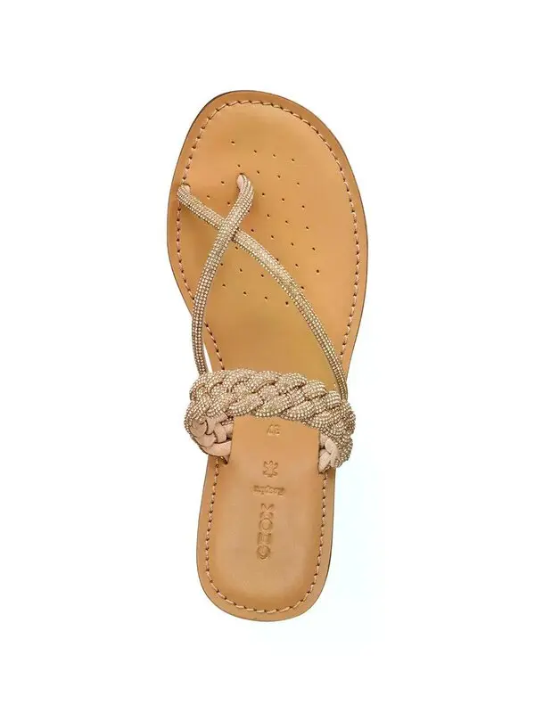 Geox Maddalusia C Crystal-embellished Braided Sandals