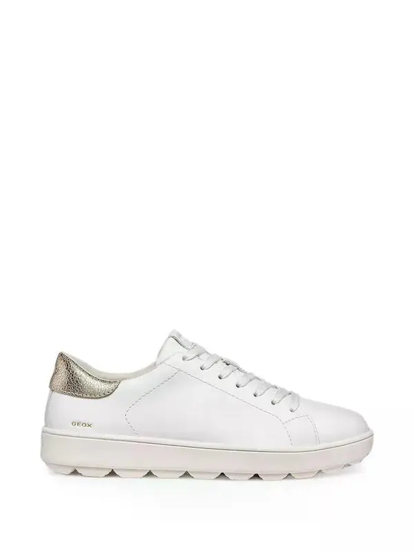 Geox Spherica Ecub-1 B Metallic-effect Heel-counter Sneakers - White