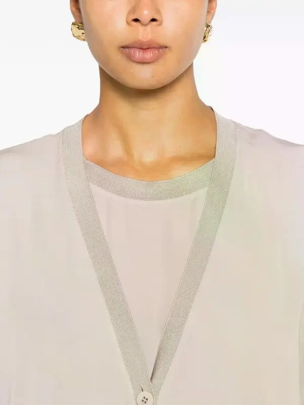 Giorgio Armani Beige Button-up Jacket And Blouse