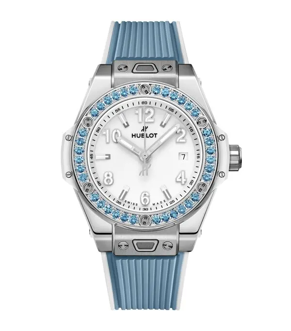 HUBLOT Big Bang One Click Stainless Steel Watch With Topaz Bezel - Black