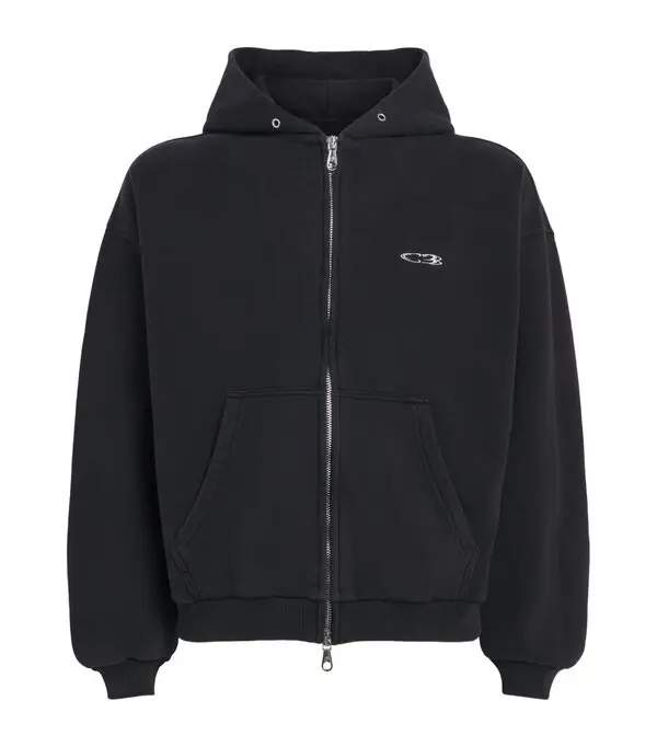 COLE BUXTON Distressed Surf Hoodie - Black