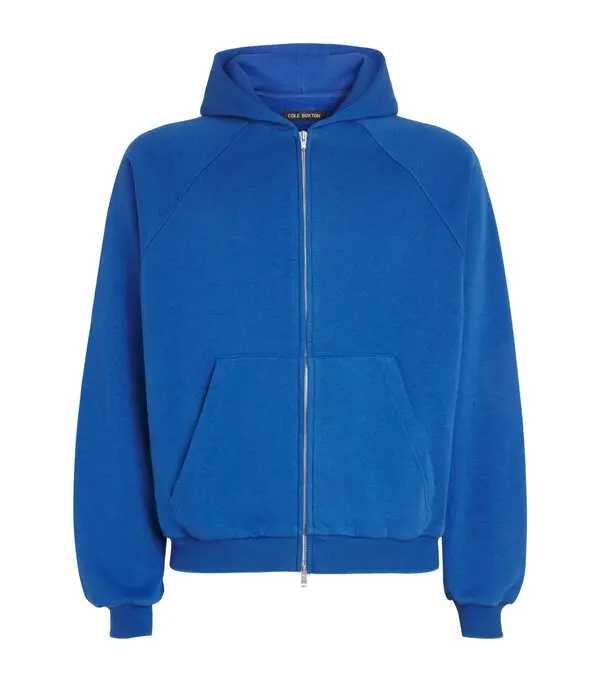 COLE BUXTON Zip-up Cropped Hoodie - Blue