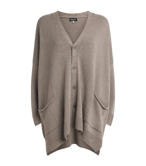 Eskandar Linen & Organic Cotton V-neck Cardigan - Neutral