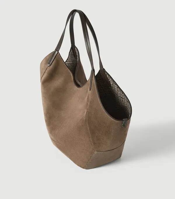 Brunello Cucinelli Prince Of Wales Check-lined Bc Duo Tote Bag - Beige